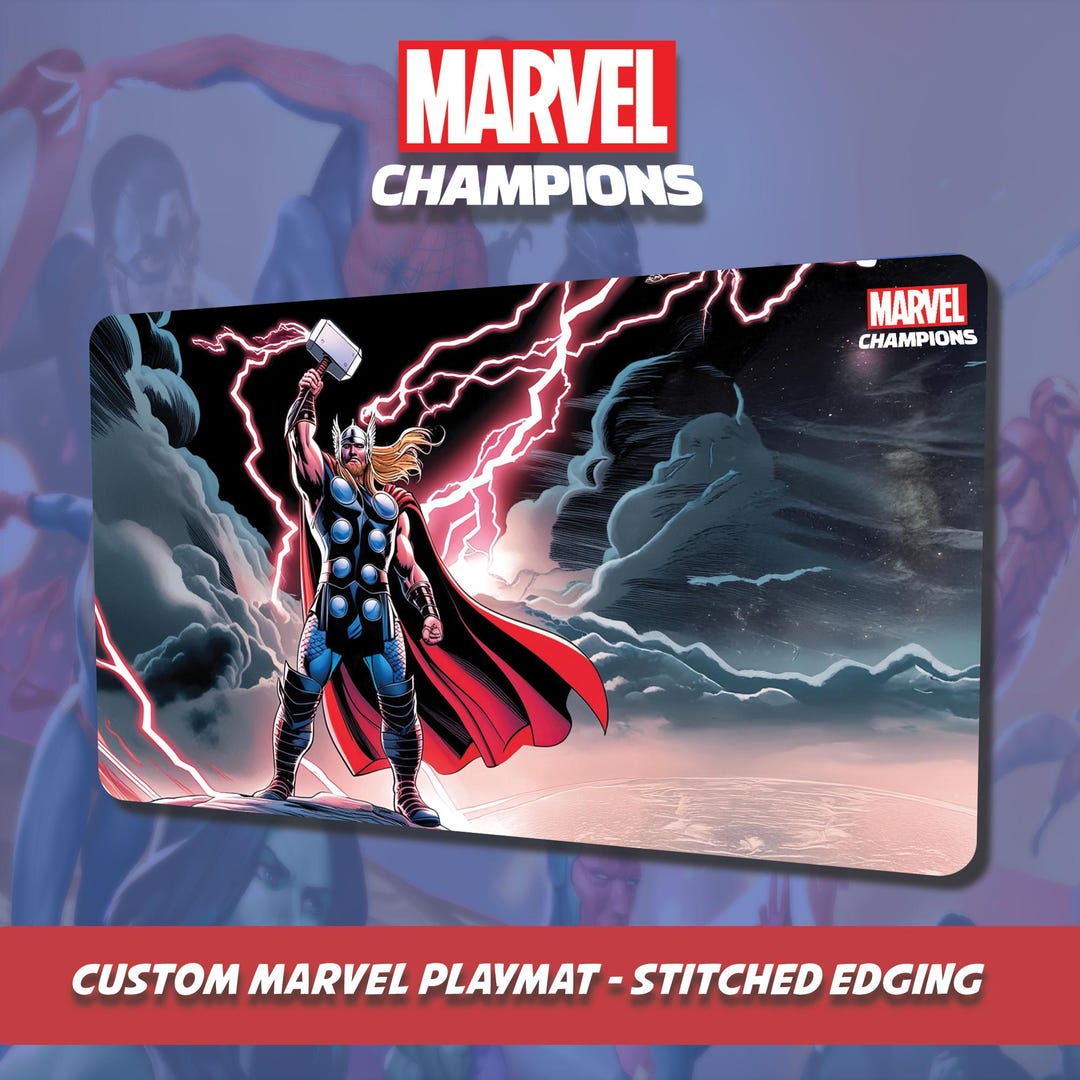 Custom Marvel Champions Playmat - Thor - Stitched Edging for TCG and ...