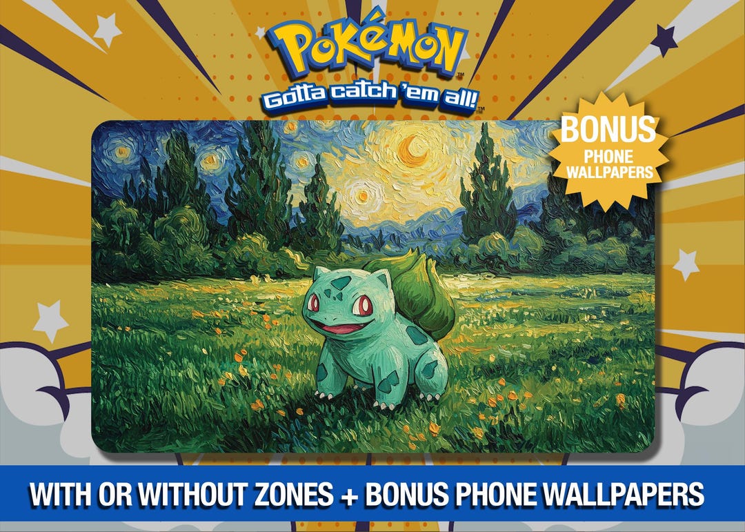 Bulbasaur Blossoming Night – Van Gogh Inspired Pokémon Playmat - TCG ...