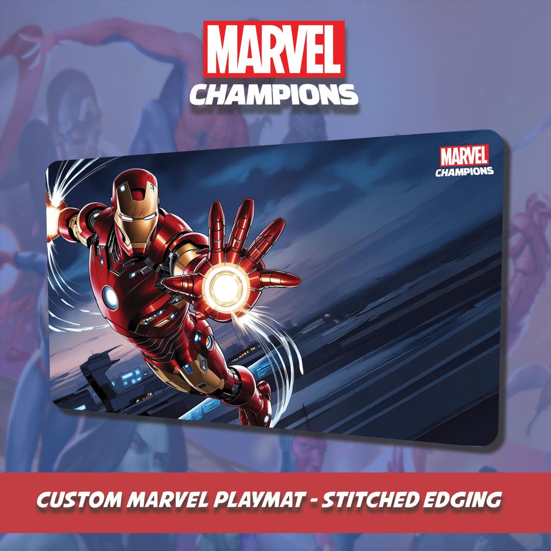 Custom Marvel Champions Playmat - Iron Man - Stitched Edging for TCG ...