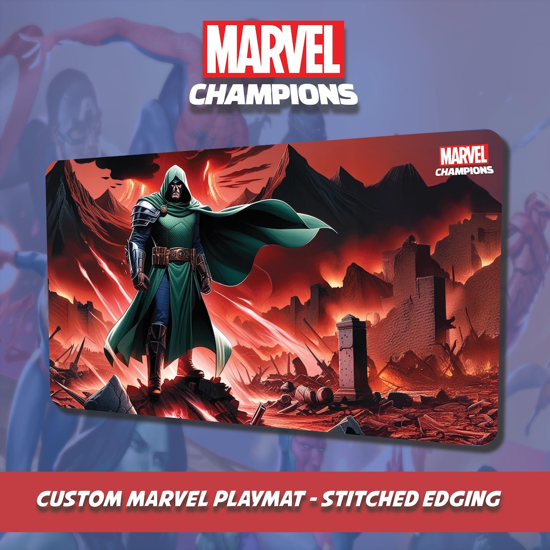 Custom Marvel Champions Playmat - Doctor Doom - Stitched Edging for TCG ...