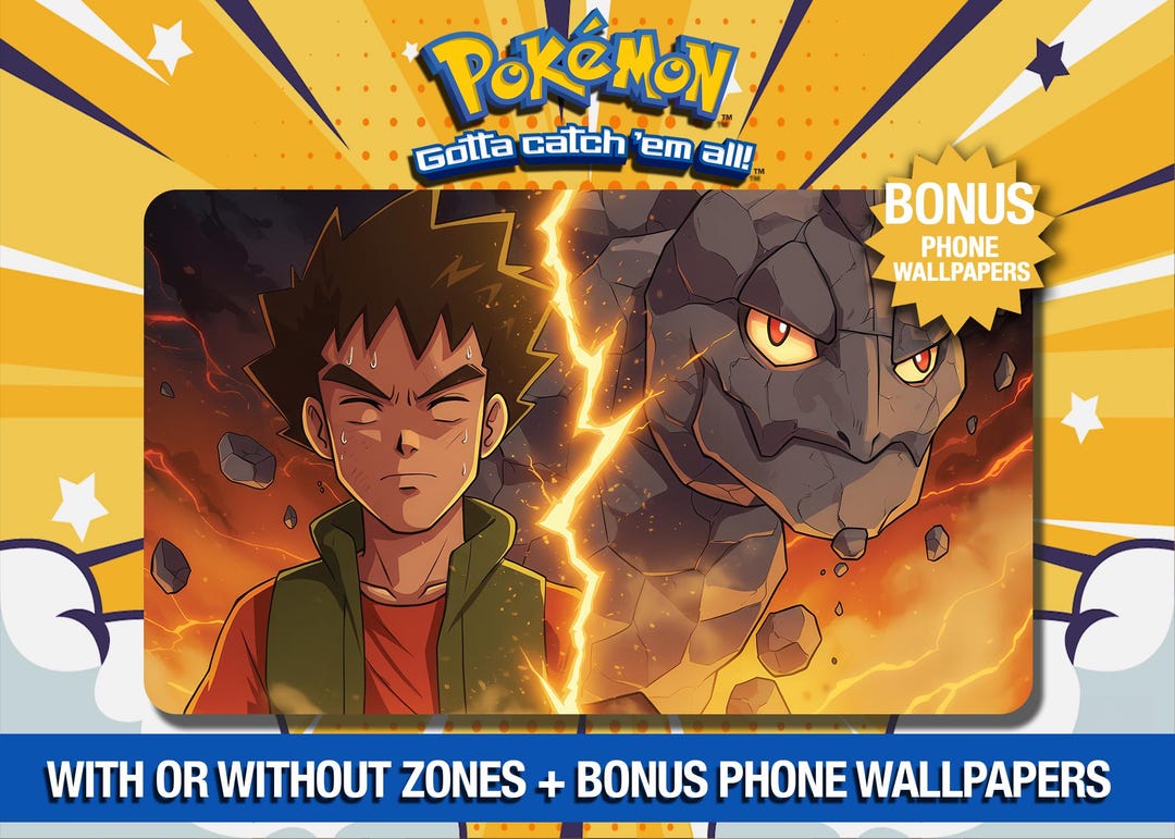 Brock & Onix Pokemon Playmat – Stone Resolve – Pokémon Playmat - TCG ...