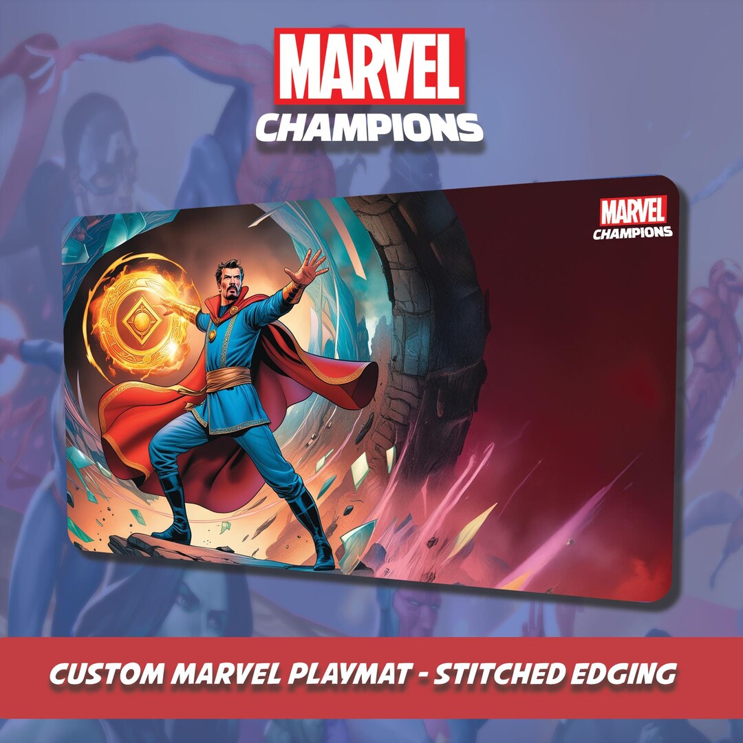 Custom Marvel Champions Playmat - Doctor Strange - Stitched Edging for ...