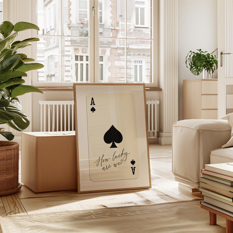 Ace of Spades How Lucky Are We Print Poster, Retro Trendy Wall Art ...