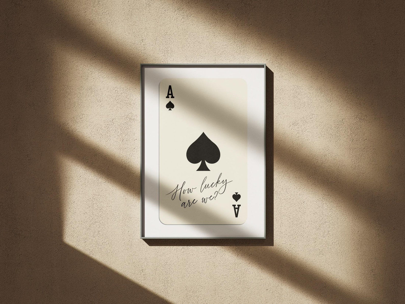 Ace of Spades How Lucky Are We Print Poster, Retro Trendy Wall Art ...
