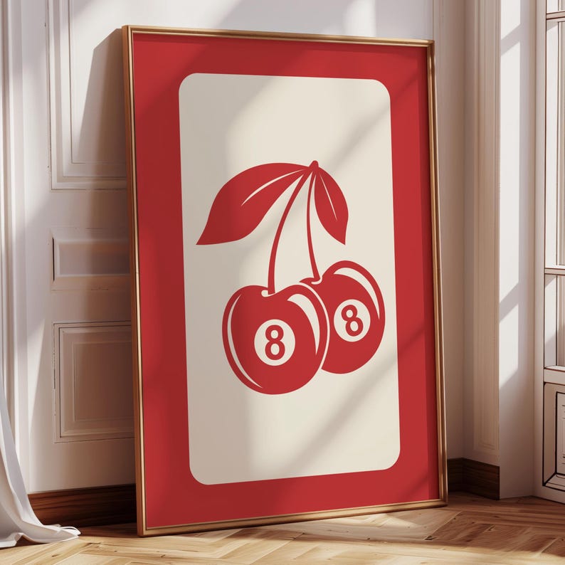 Cherry 8 Ball Poster, Trendy Red Wall Art (digital Download) - Etsy