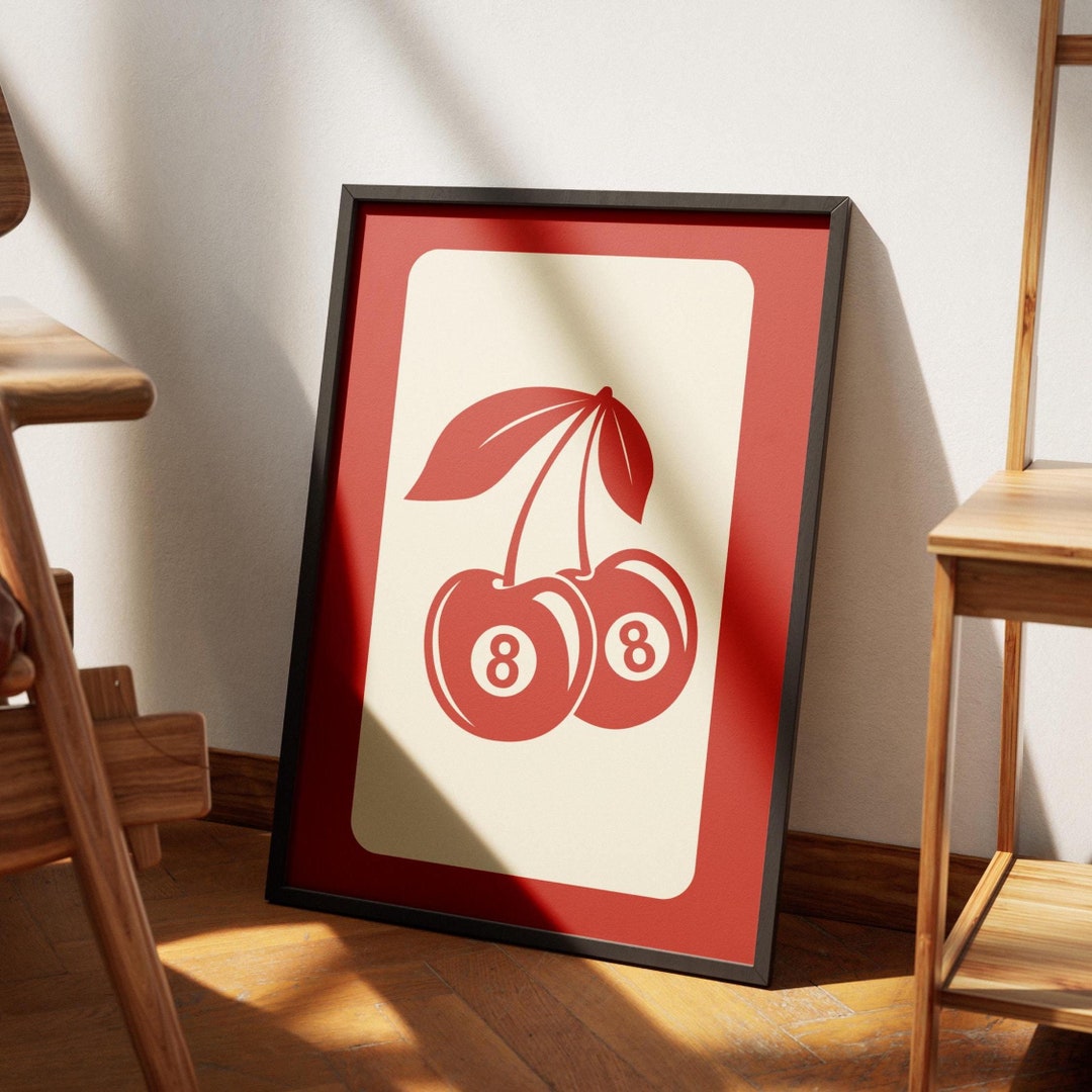 Cherry 8 Ball Poster, Trendy Red Wall Art (digital Download) - Etsy