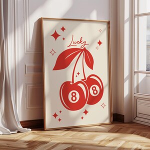Lucky 8 Ball Poster, Modern Trendy Wall Art, Retro Trendy Aesthetic ...
