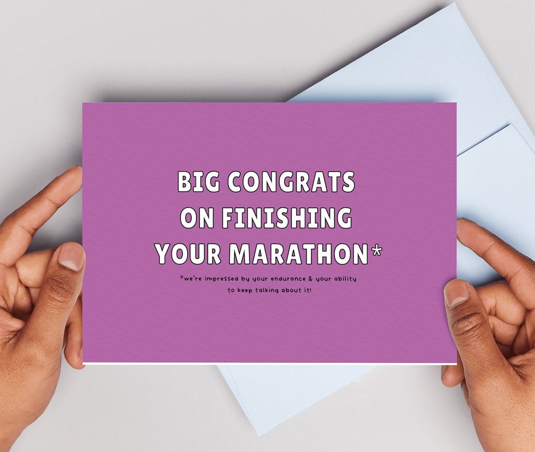 Congratulations Marathon Joke Card - Etsy