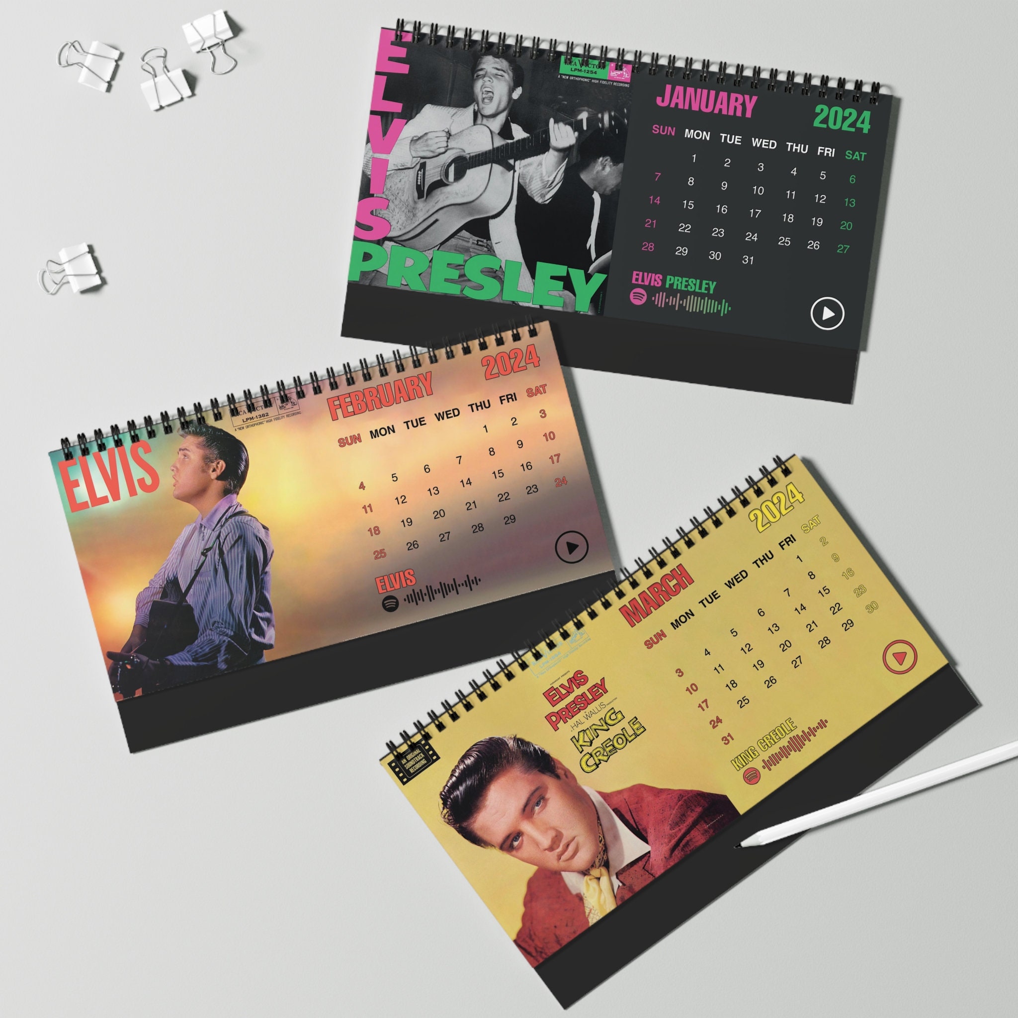 2024 Elvis Presley Desk Calendar | 2024 Desk Calendar | Elvis Presley ...