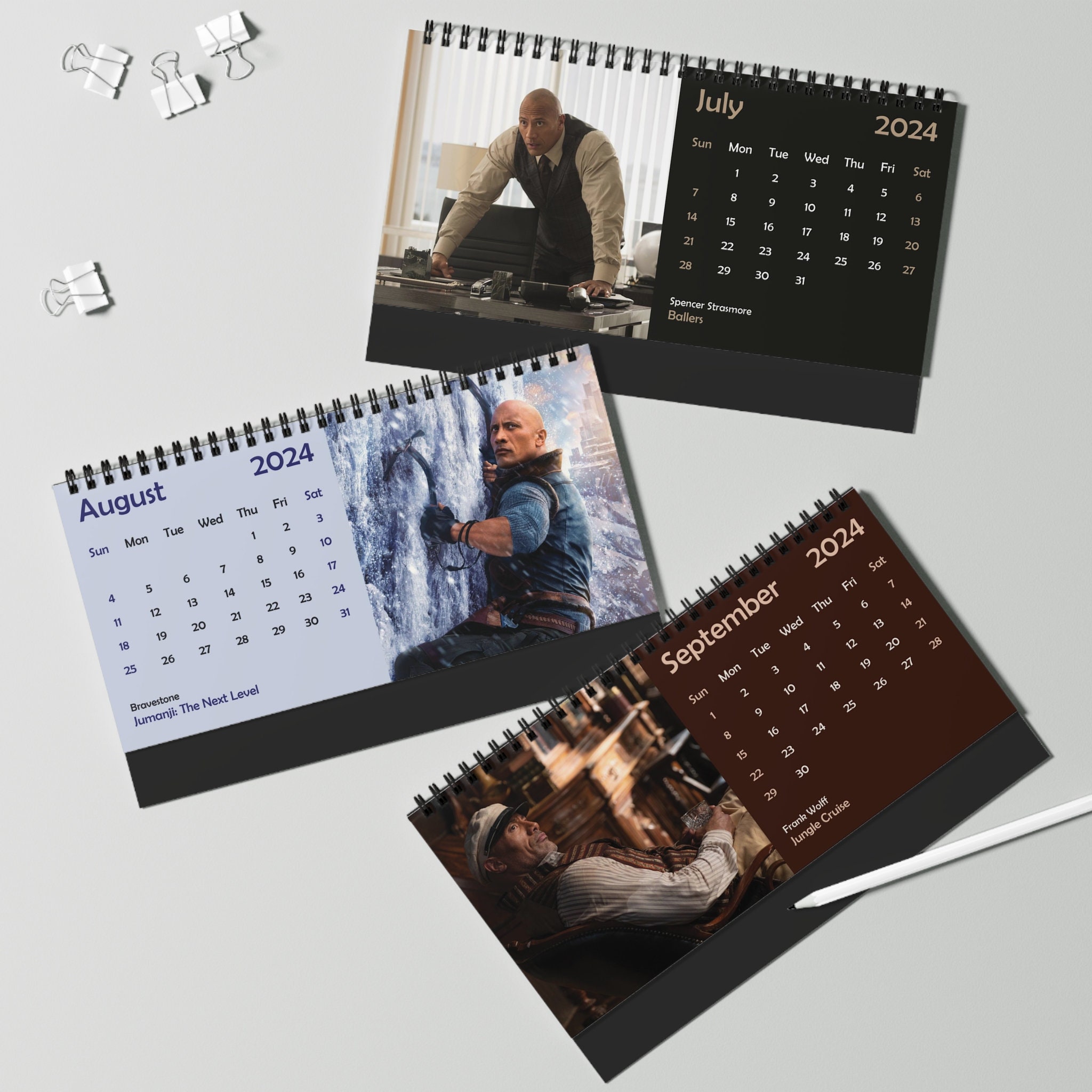 2024 Dwayne Johnson Desk Calendar | 2024 Desk Calendar | Dwayne Johnson ...