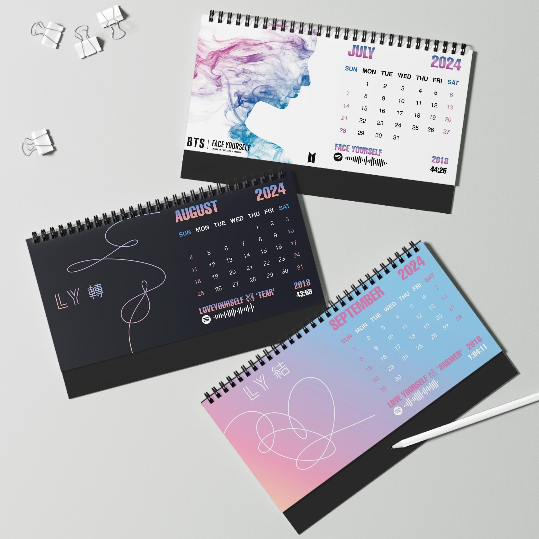 2024 BTS Desk Calendar | 2024 Desk Calendar | BTS | 2024 Calendar ...