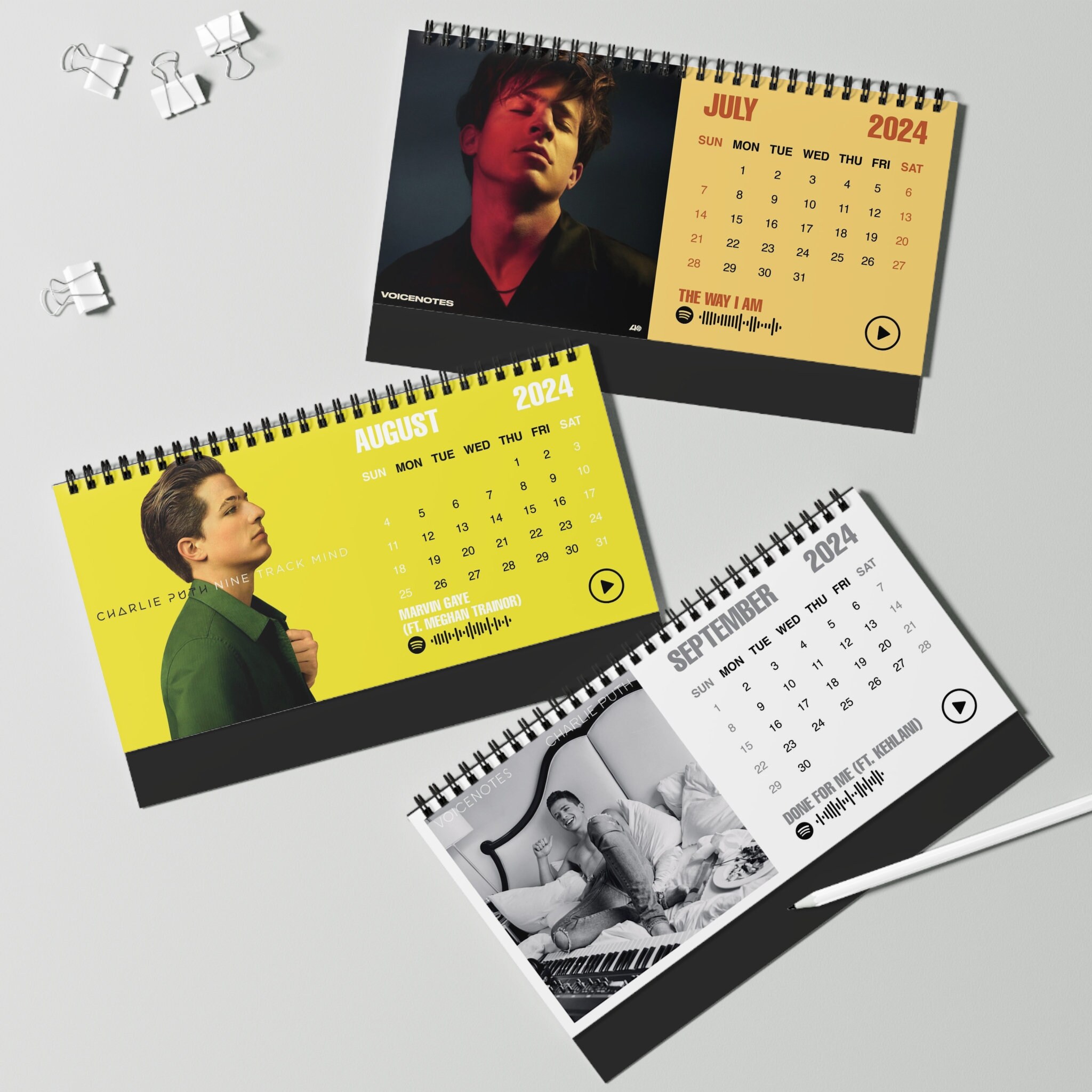 2024 Charlie Puth Desk Calendar | 2024 Desk Calendar | Charlie Puth ...