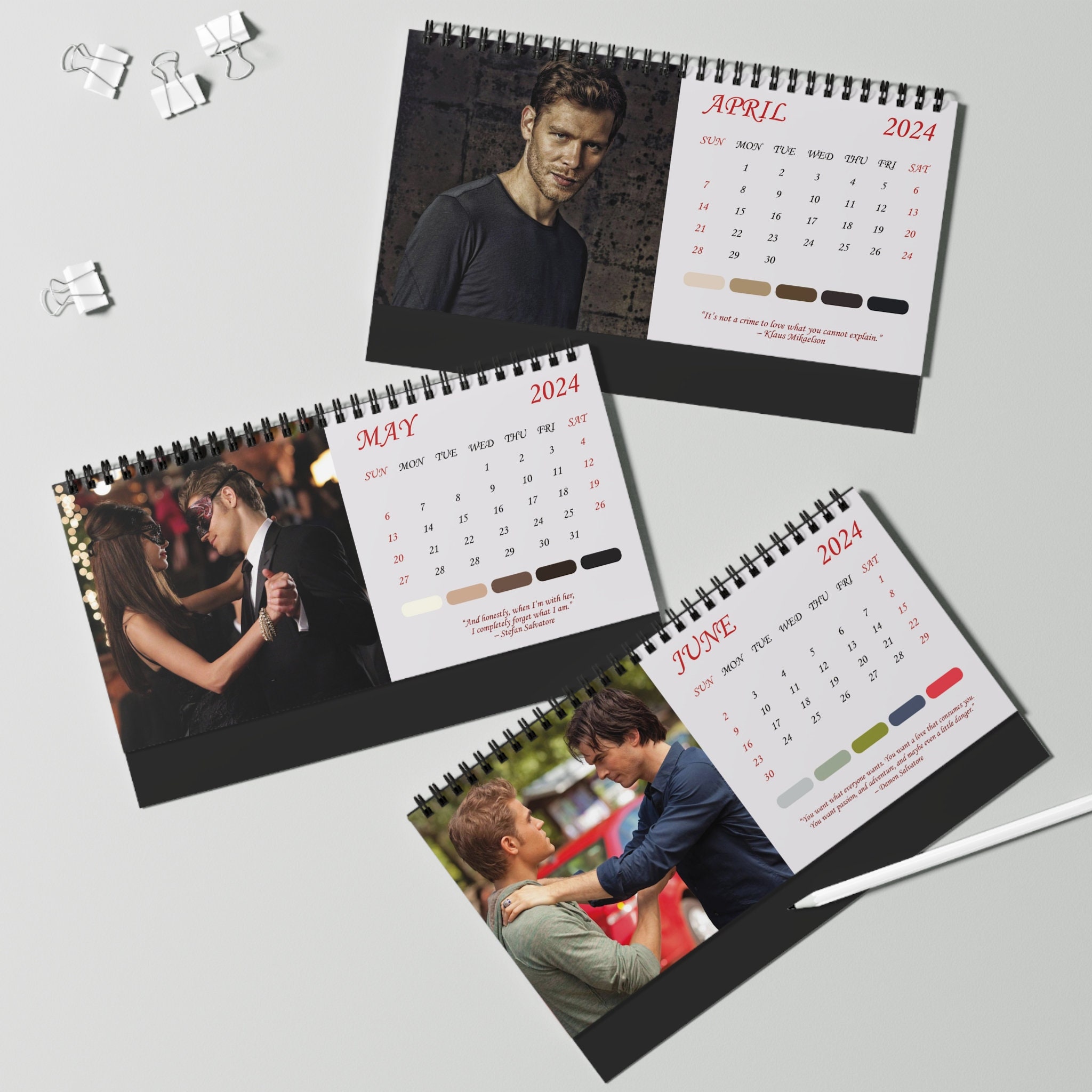 2024 Vampire Diaries Desk Calendar | 2024 Desk Calendar | Vampire ...