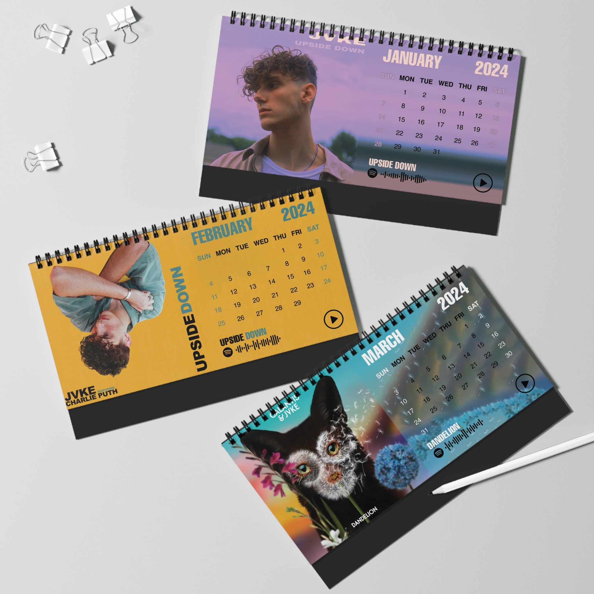 2024 JVKE Albums Desk Calendar | 2024 Desk Calendar | JVKE | 2024 ...