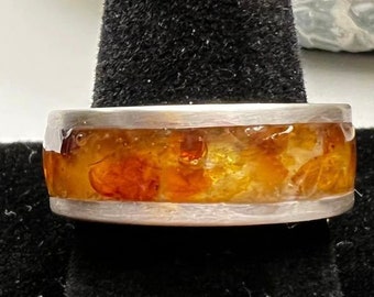 Mens Amber Inlay Ring - Etsy