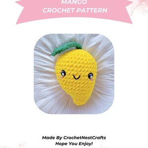 Low Sew Mango Crochet Pattern - Amigurumi Fruit, Play Food Crochet ...