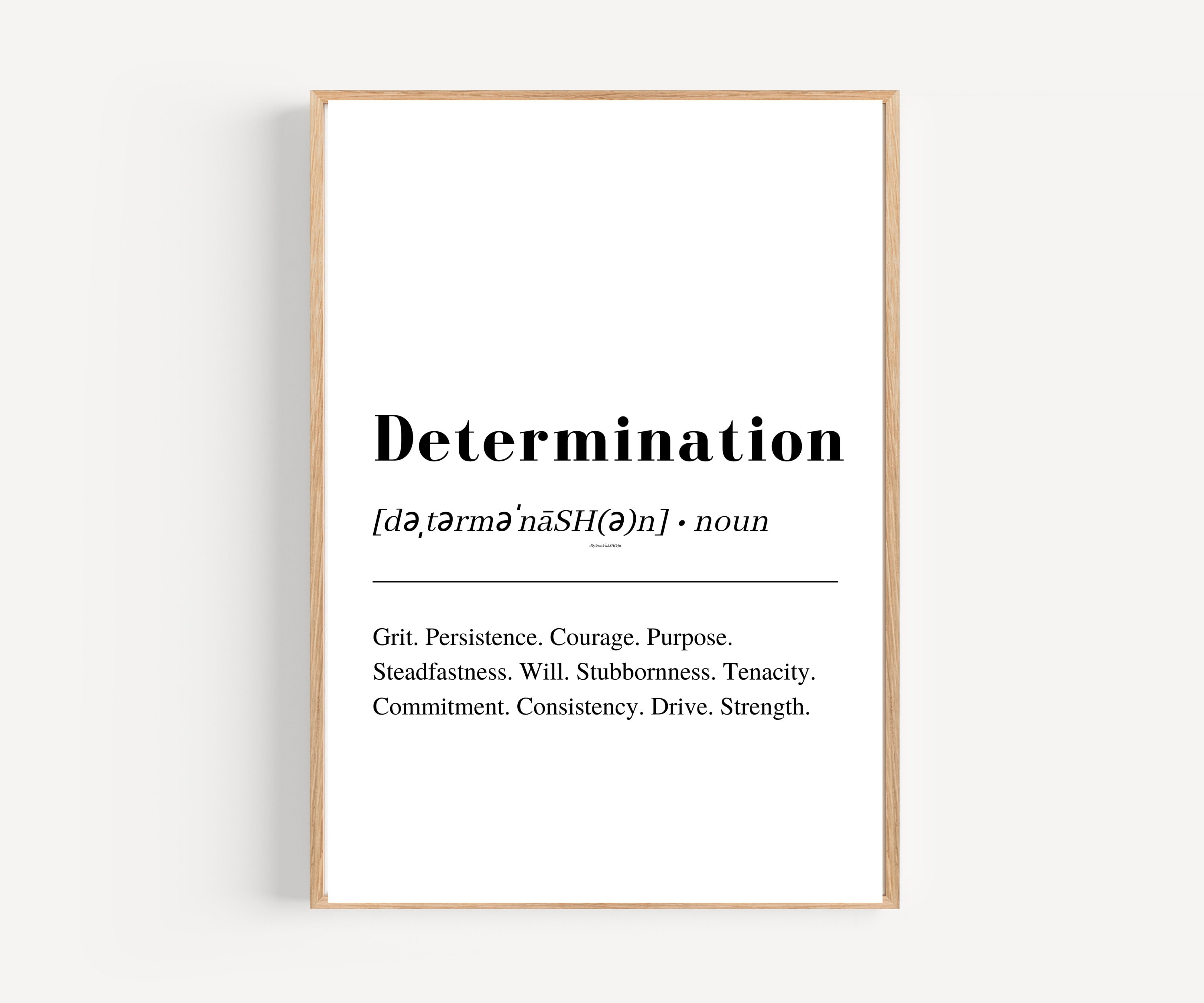 Determination Definition Printable Art, Printable Wall Art, Living Room ...