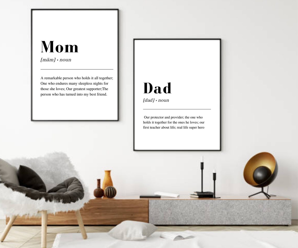 DAD Definition Print Wall Art, Printable Wall Art, Living Room Wall Art ...