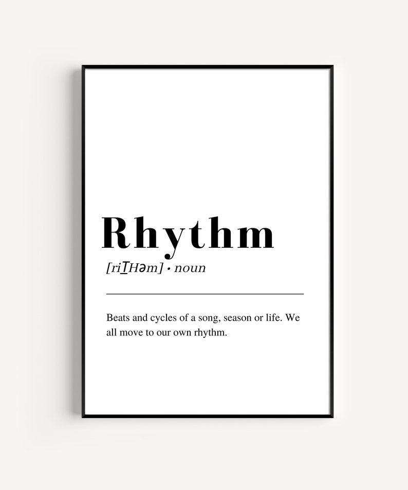 Rhythm Definition Print Wall Art, Print Wall Art, Living Room Wall Art ...