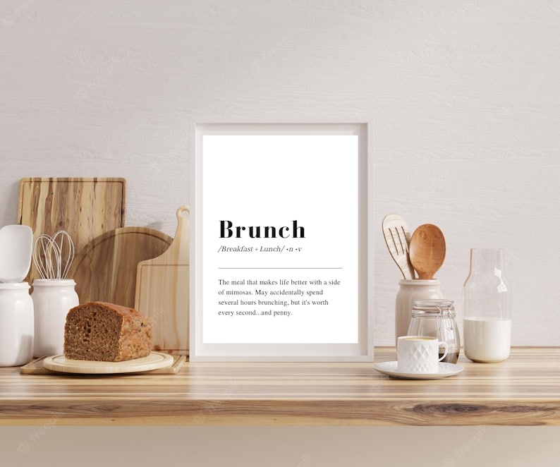 Brunch Definition Print: Minimalist Living Room Wall Art (digital ...