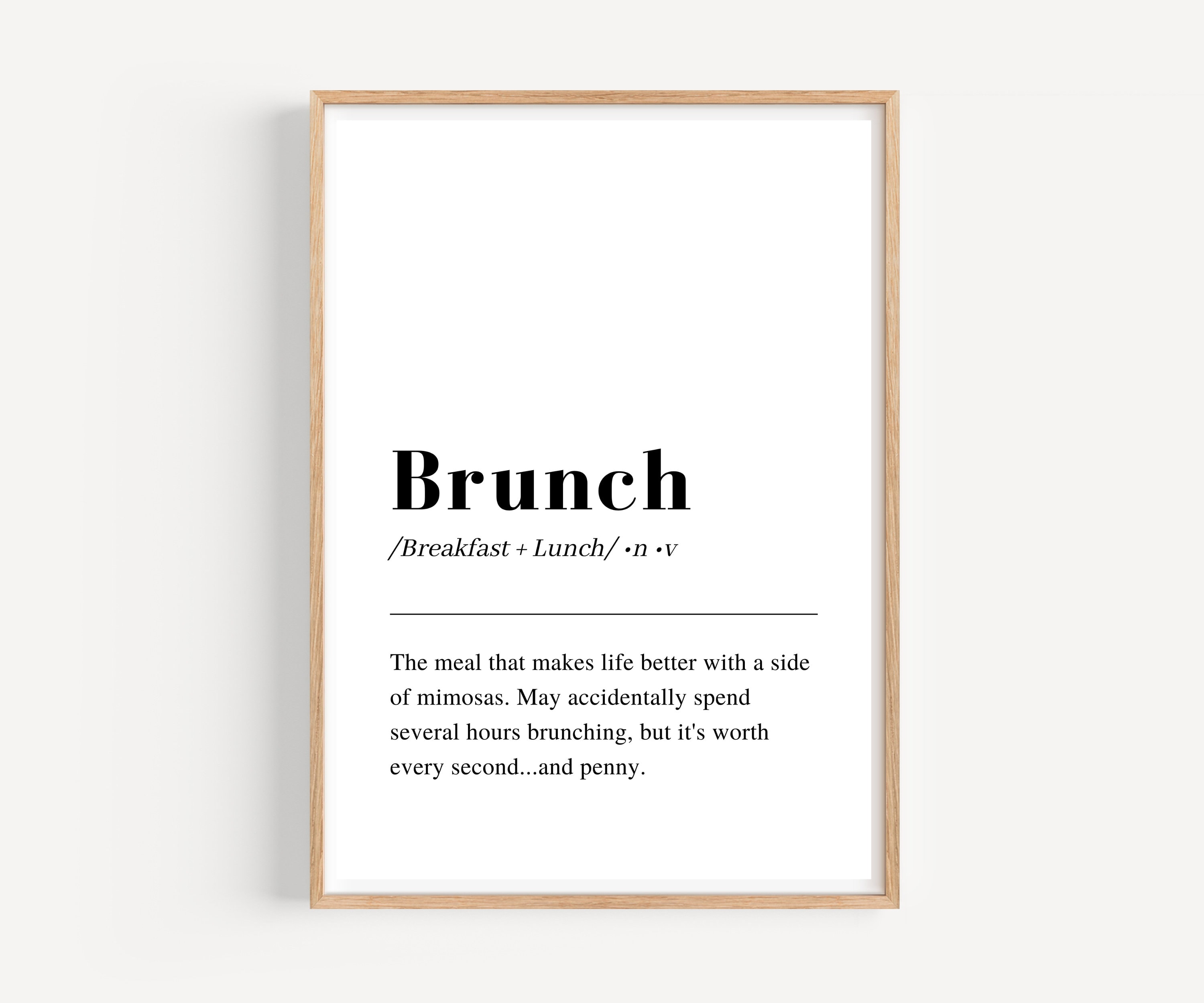 Brunch Definition Print Wall Art, Printable Wall Art, Living Room Wall ...