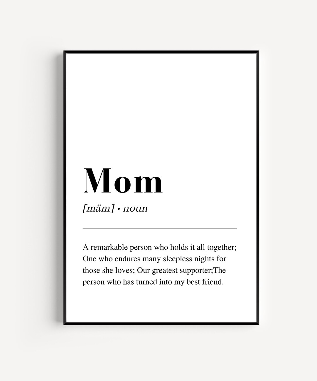 MOM Definition Print Wall Art, Printable Wall Art, Living Room Wall Art ...