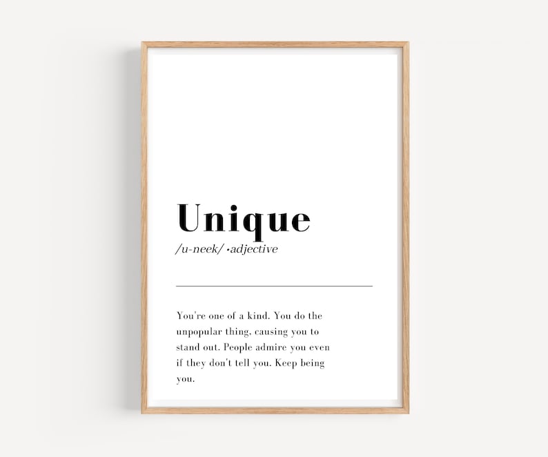 Unique Definition Print Wall Art, Printable Wall Art, Living Room Wall ...