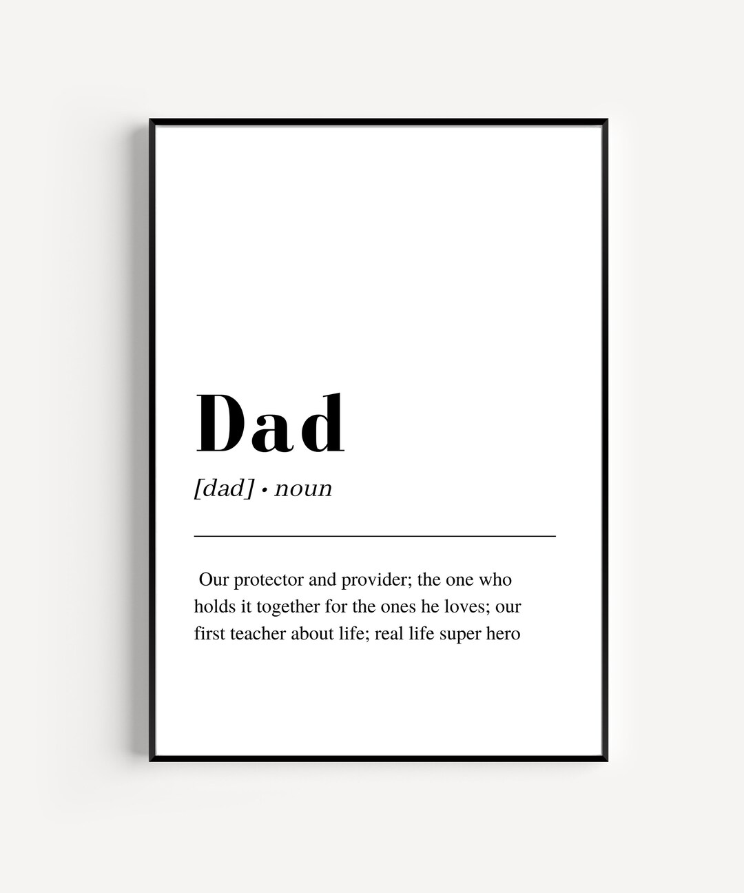 DAD Definition Print Wall Art, Printable Wall Art, Living Room Wall Art ...