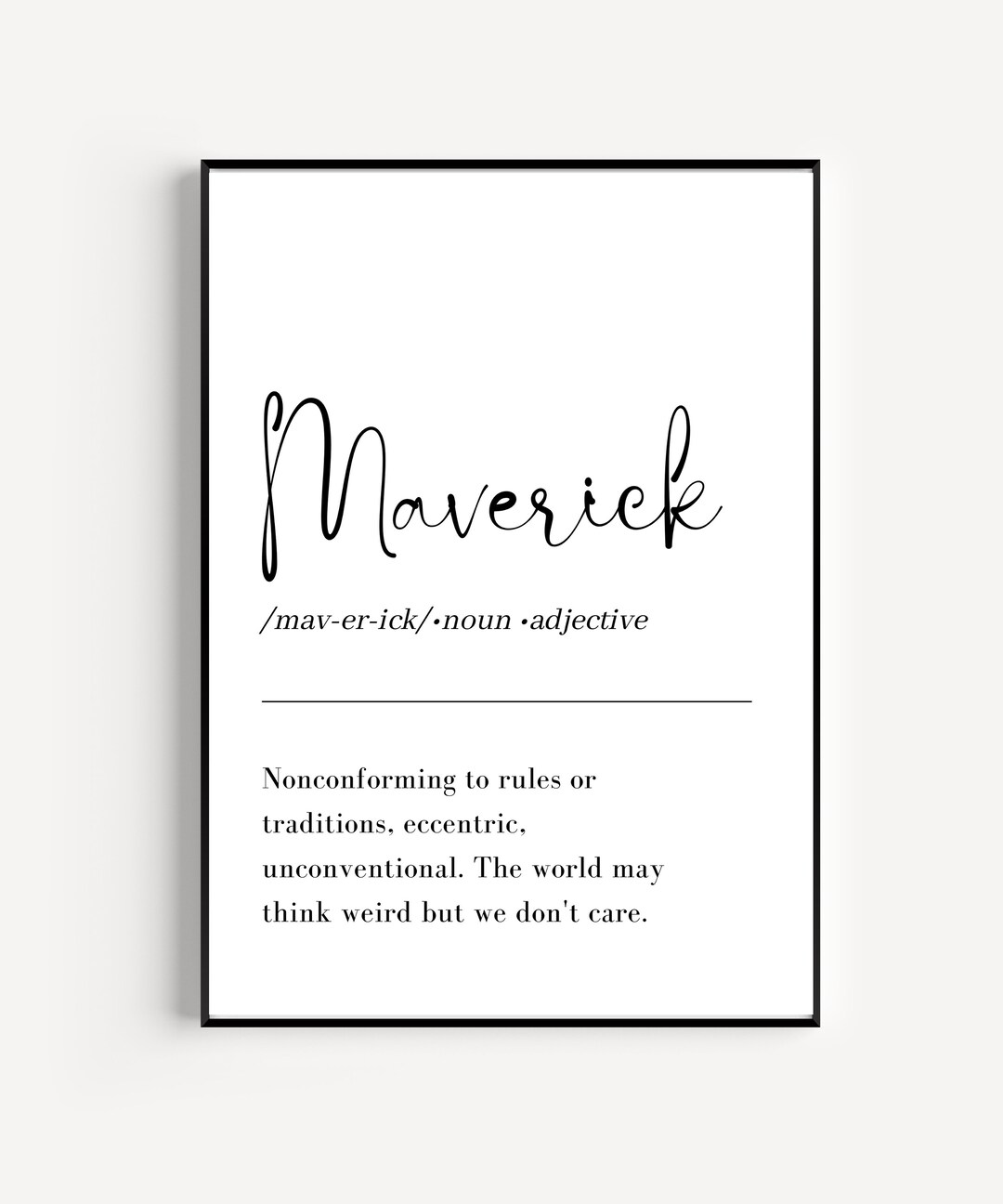Maverick Definition Print Wall Art, Printable Wall Art, Living Room ...