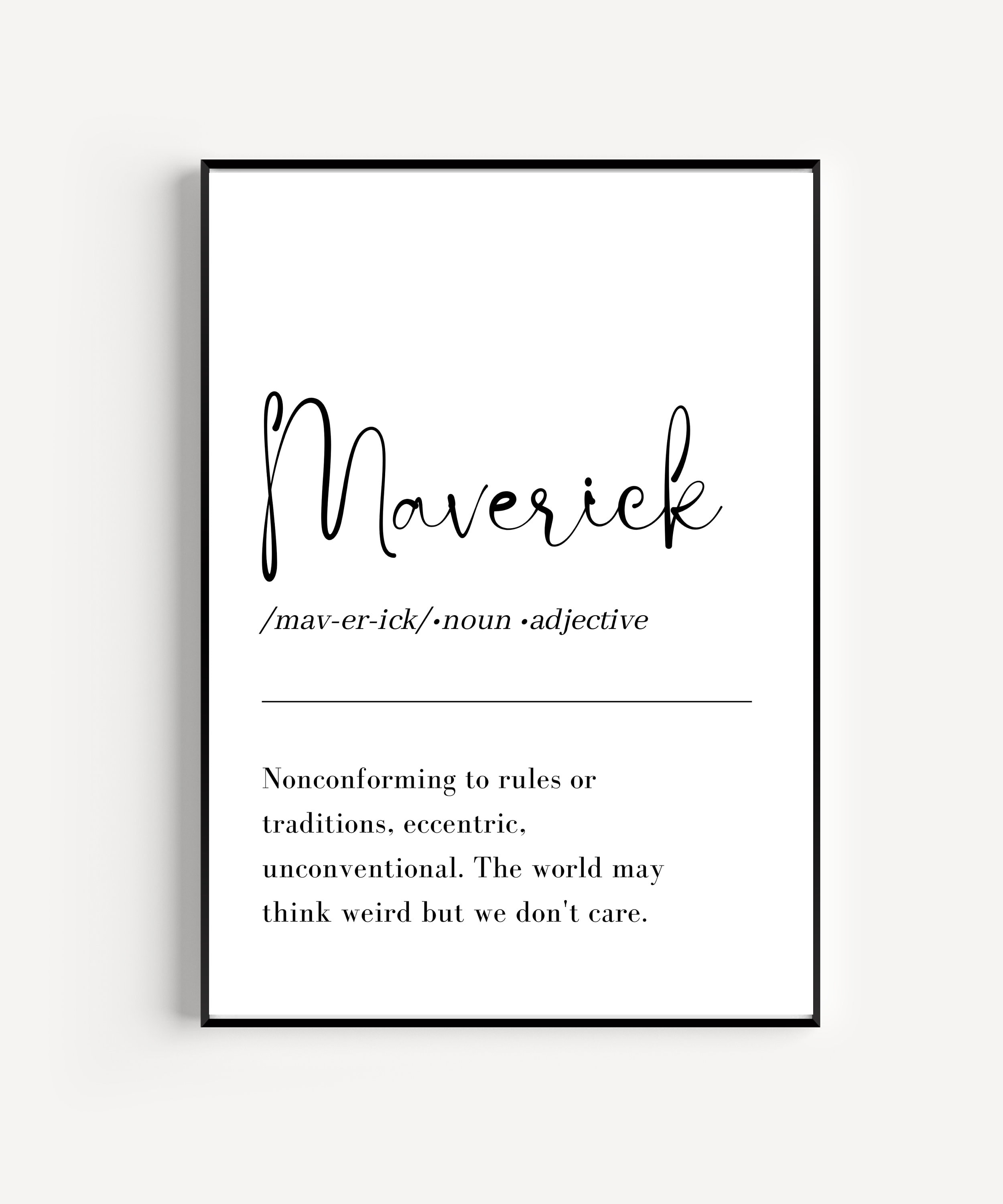Maverick Definition Print Wall Art, Printable Wall Art, Living Room ...