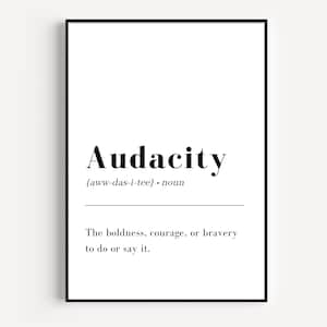 Audacity Definition Print Wall Art, Printable Wall Art, Living Room ...