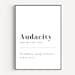 Audacity Definition Print Wall Art, Printable Wall Art, Living Room ...