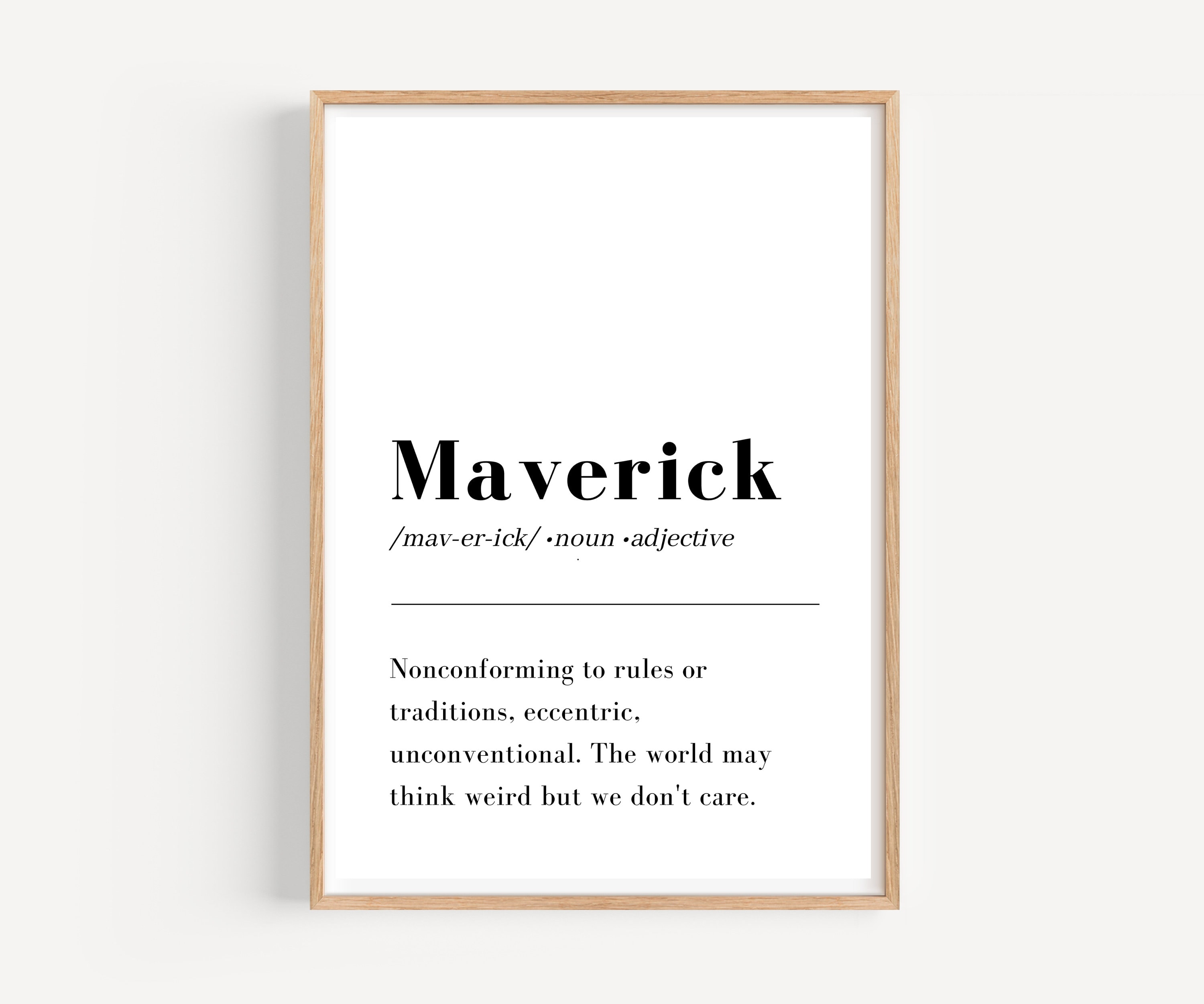 Maverick Definition Print Wall Art, Printable Wall Art, Living Room ...
