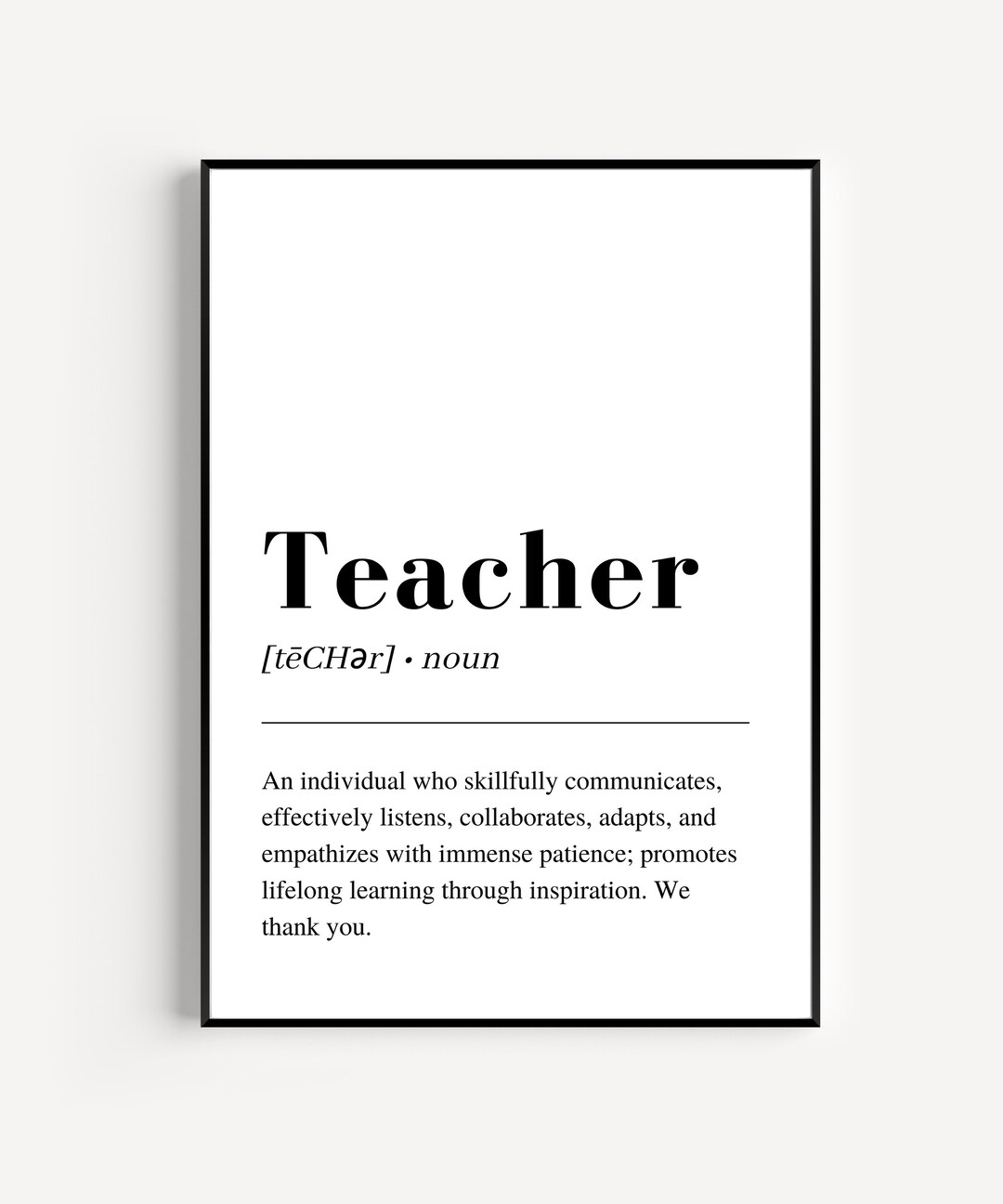 Teacher Definition Print Wall Art, Printable Wall Art, Living Room Wall ...