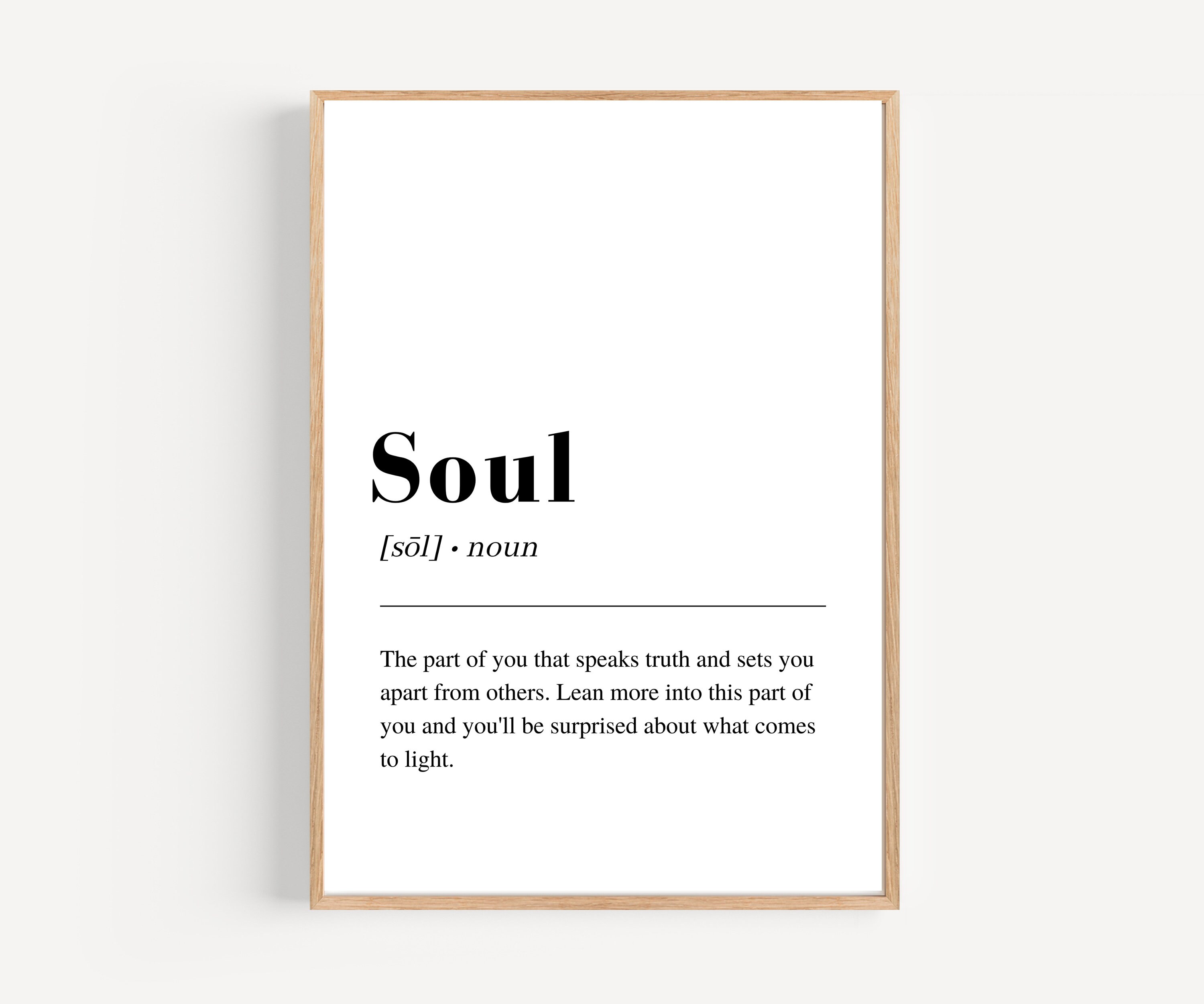 Soul Definition Print Wall Art, Print Wall Art, Living Room Wall Art ...