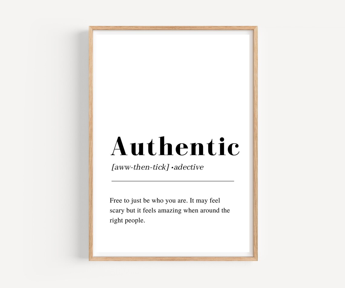 Authentic Definition Print Wall Art, Printable Wall Art, Living Room ...