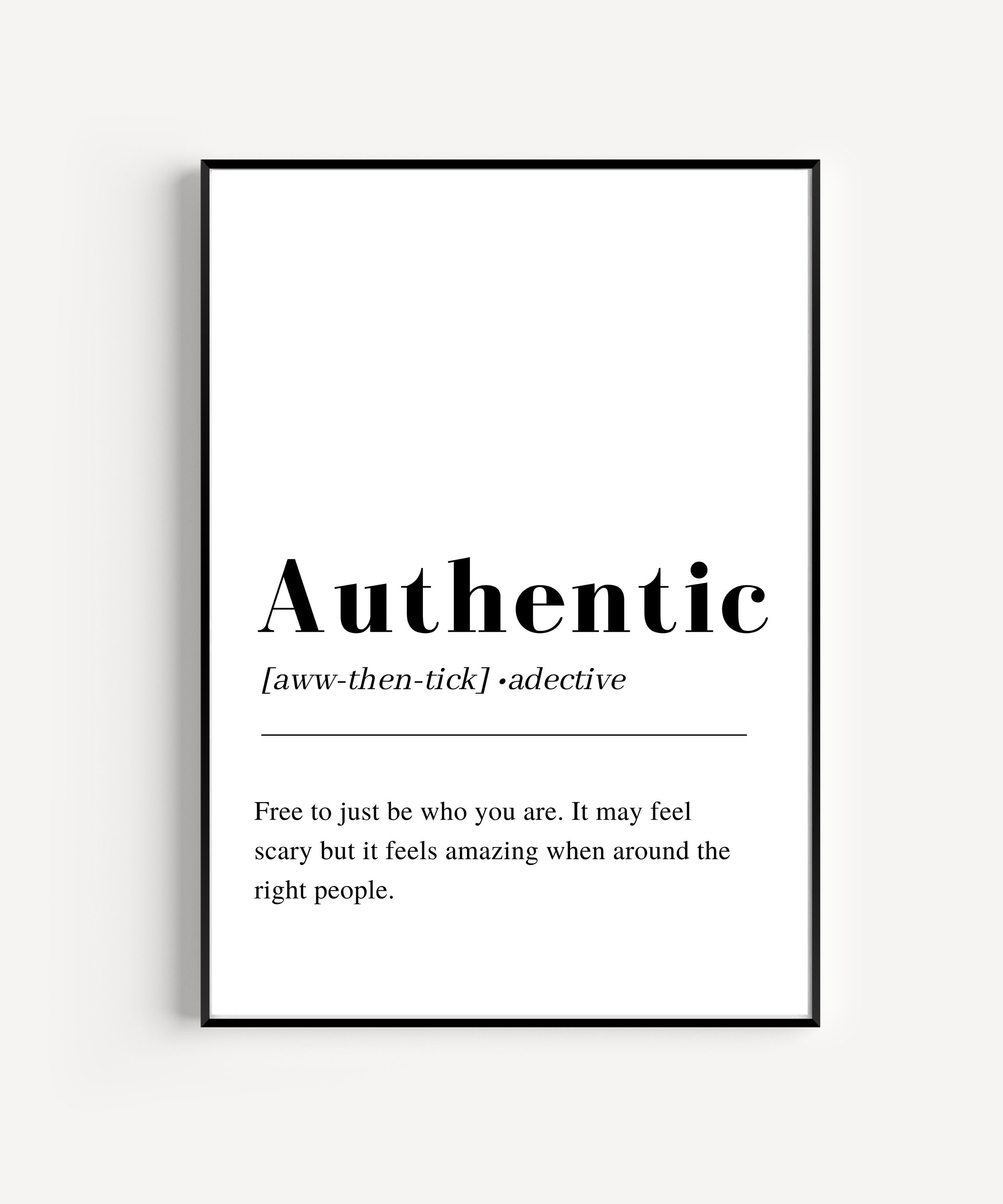 Authentic Definition Print Wall Art, Printable Wall Art, Living Room ...