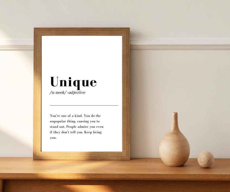 Unique Definition Print Wall Art, Printable Wall Art, Living Room Wall ...