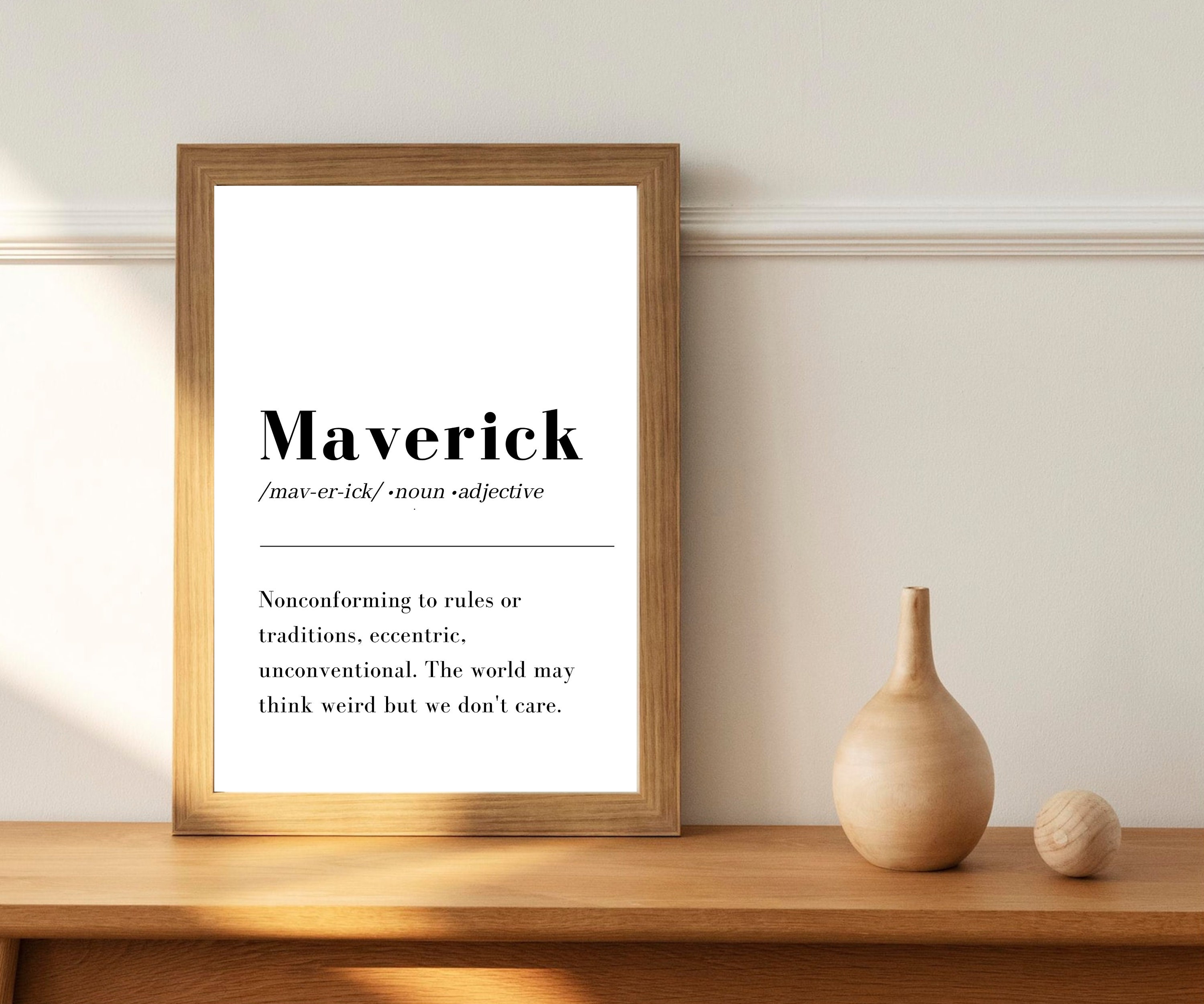 Maverick Definition Print Wall Art, Printable Wall Art, Living Room ...