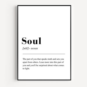 Soul Definition Print Wall Art, Print Wall Art, Living Room Wall Art ...