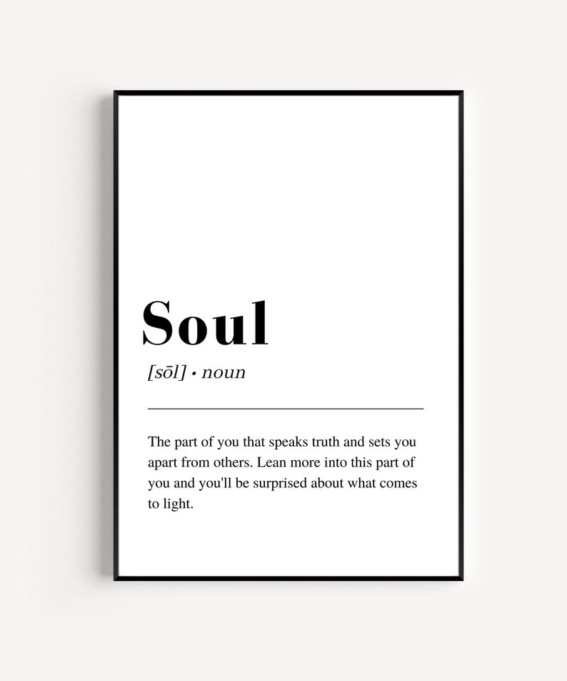 Soul Definition Print Wall Art Print Wall Art Living Room - Etsy