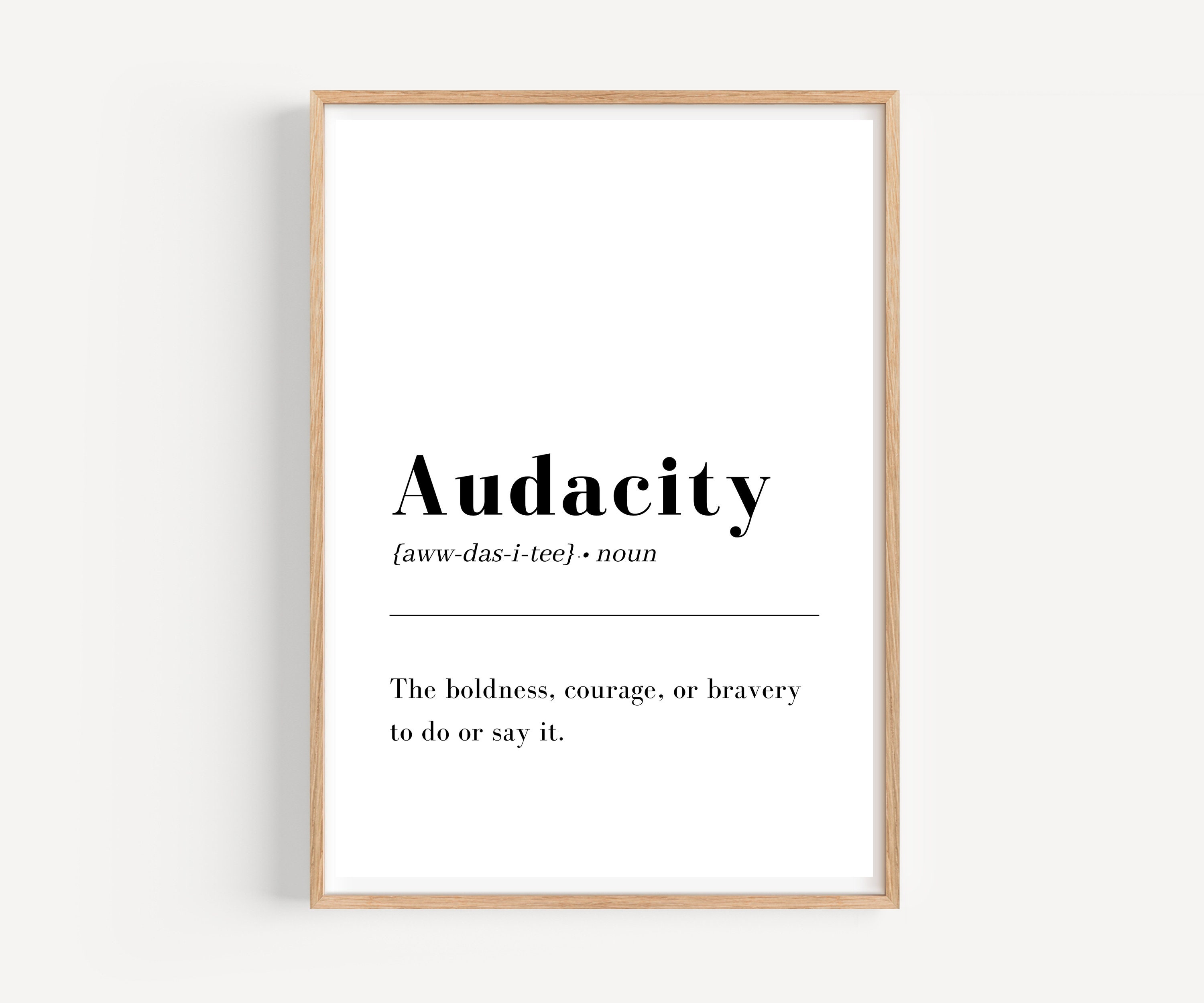 Audacity Definition Print Wall Art, Printable Wall Art, Living Room ...