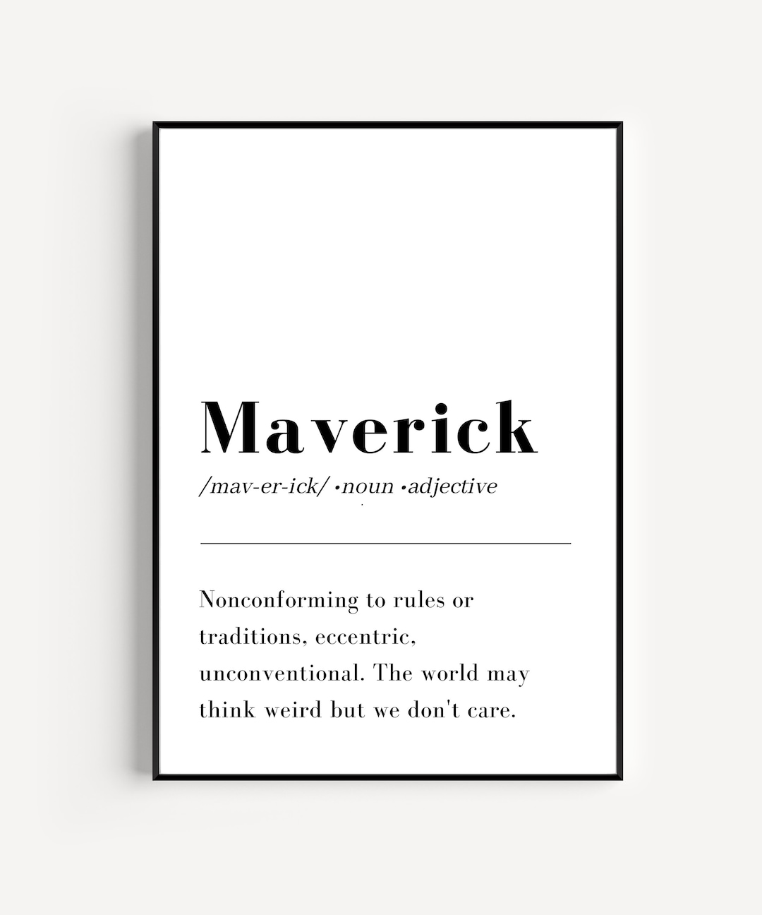 Maverick Definition Print Wall Art, Printable Wall Art, Living Room ...