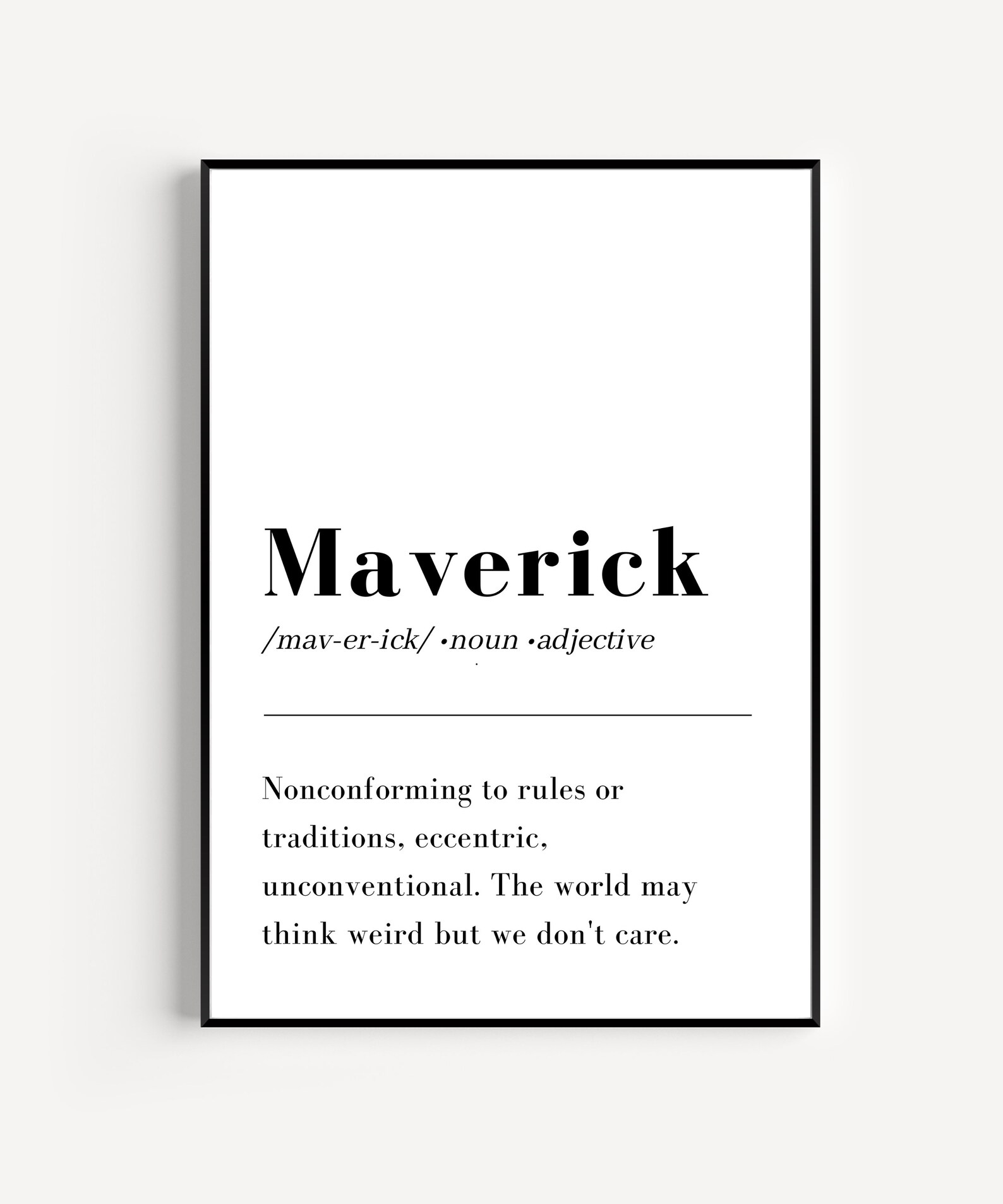 Maverick Definition Print Wall Art, Printable Wall Art, Living Room ...