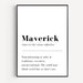 Maverick Definition Print Wall Art, Printable Wall Art, Living Room ...