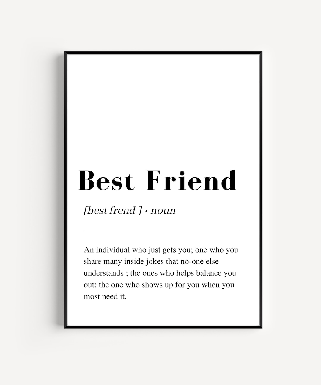 Best Friend Definition Print Wall Art, Print Wall Art, Living Room Wall ...