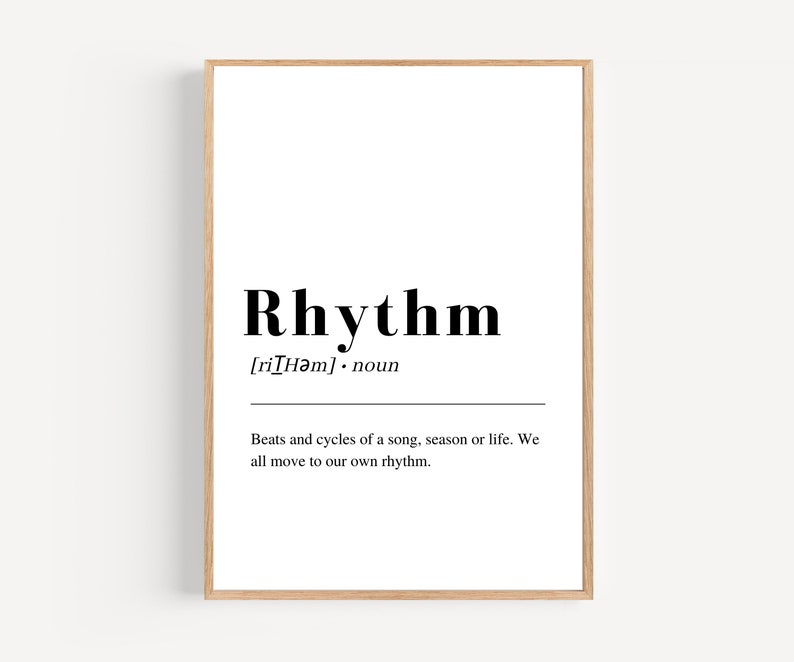 Rhythm Definition Print Wall Art, Print Wall Art, Living Room Wall Art ...