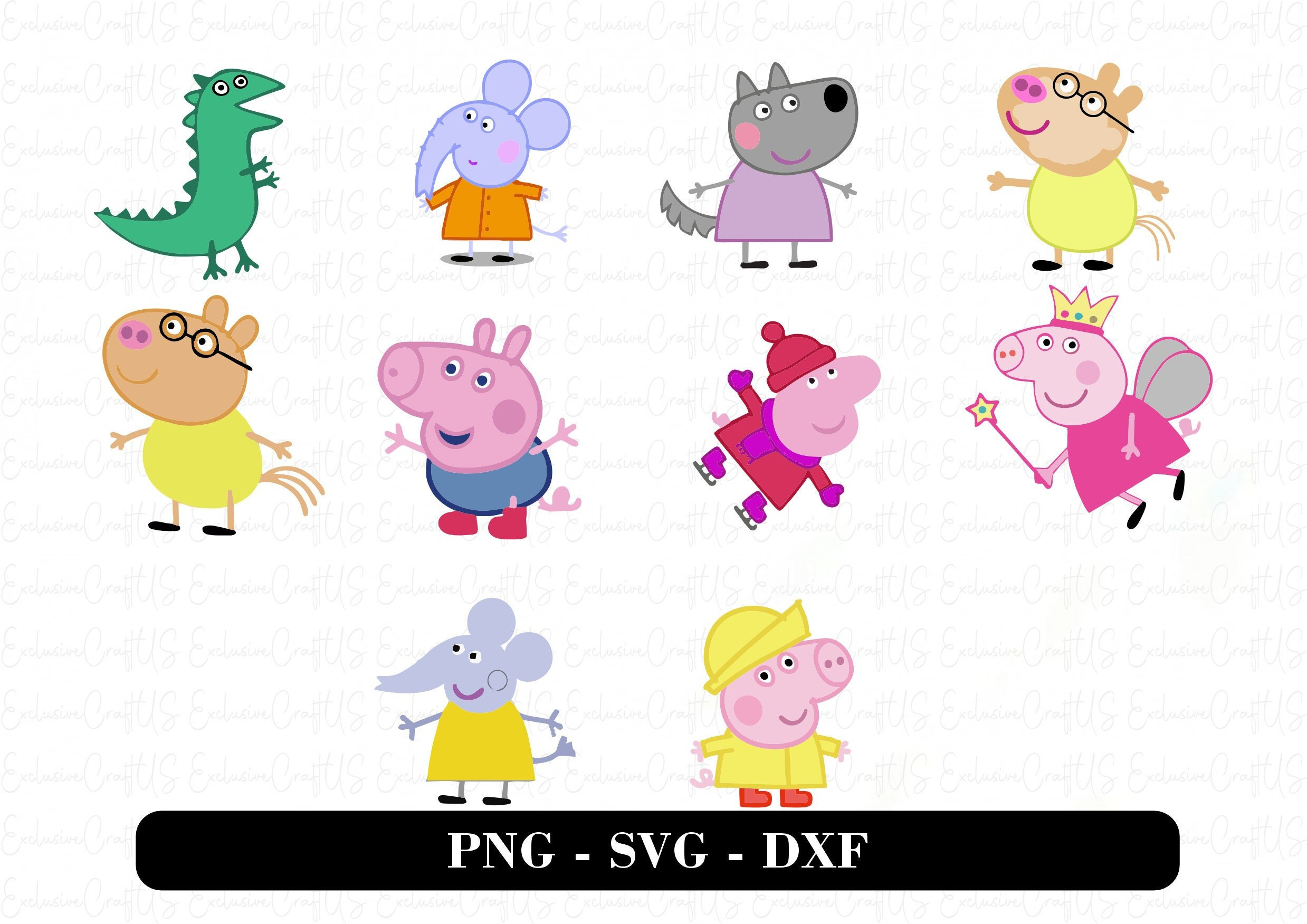 Peppa Pig Svg Layered SVG PNG en capas para cricut y silueta - Etsy España