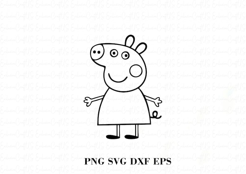 Peppa Pig Silhouette Svgpngdxfeps - Etsy