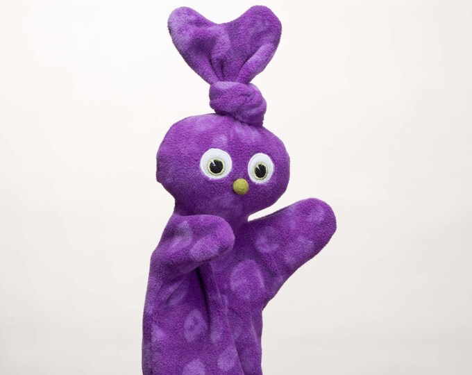 Hand Puppet - Brook Sprite - Knotty - Purple Polka Dot - Etsy